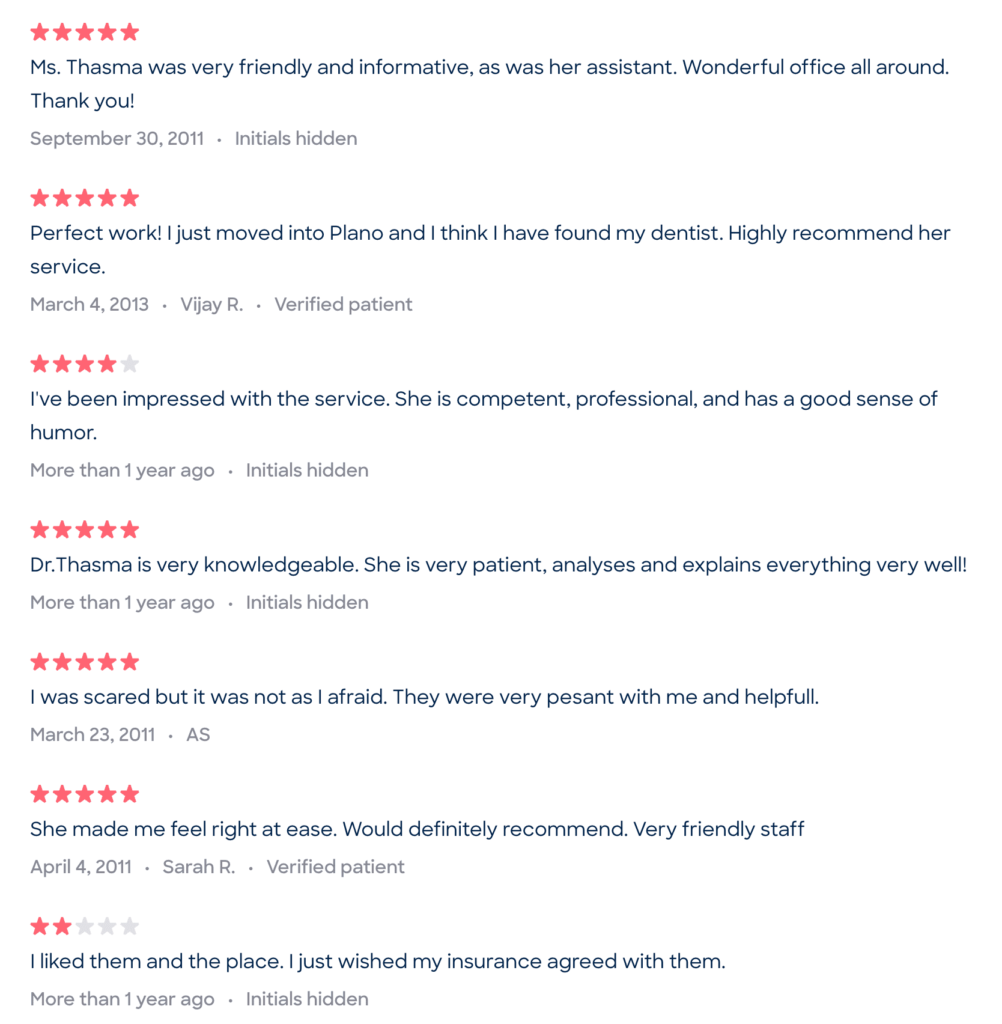 Trusted Google and ZocDoc Reviews for Coit Dental - Get Patient Reviews